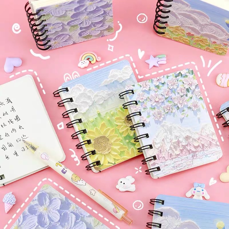 Jual DIARY MINI A7 MOTIF 3D | DIARY SPIRAL A7 ESTETIK LUKISAN | Shopee ...