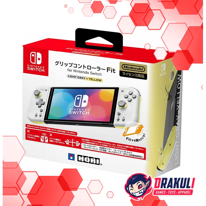 Jual Nintendo Switch Hori Grip Controller Fit Light Gray x Yellow ...