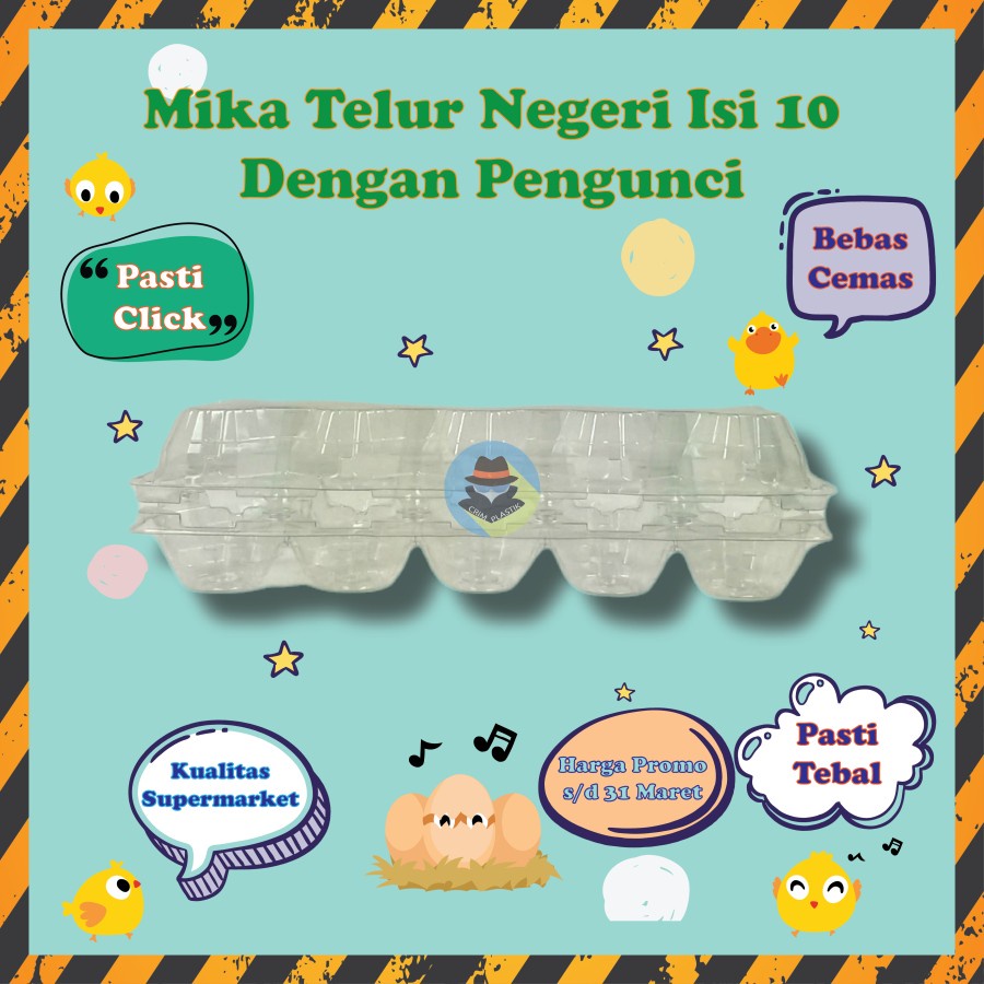 Jual Tray Telur / Egg Tray / Mika Telur Negeri isi 10 dengan Pengunci ...