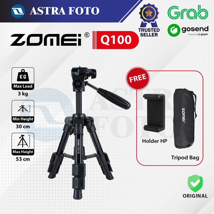 Jual ZOMEI Q100 TRIPOD TABLE PORTABLE KAMERA DSLR MIRRORLESS & HP ...