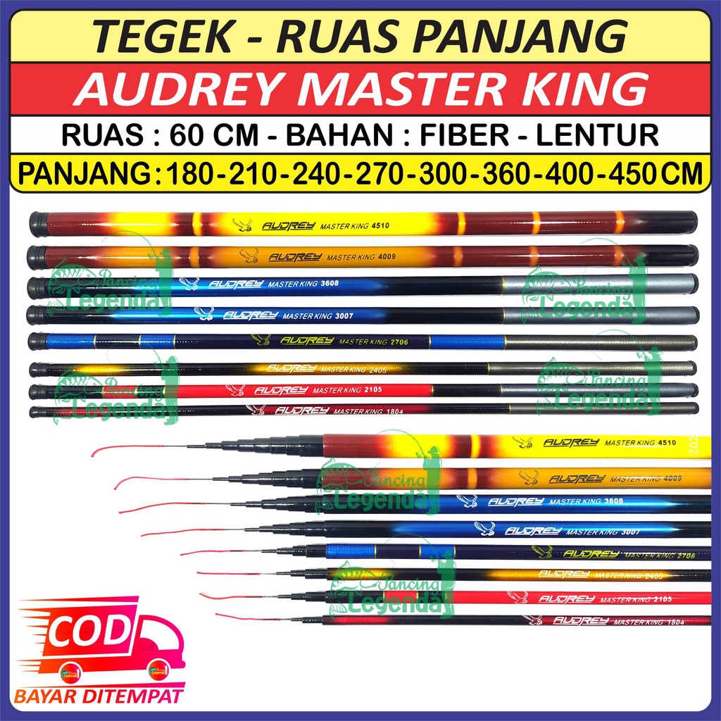 Jual Joran Tegek Audrey MASTER KING - Ruas Panjang - FIBER - LENTUR ...