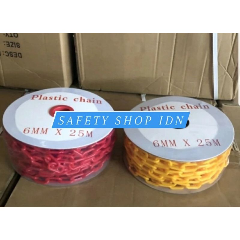 Jual RANTAI PLASTIK TRAFFIC CONE 6 MM X 25 MTR / Rantai plastik 6mm x ...