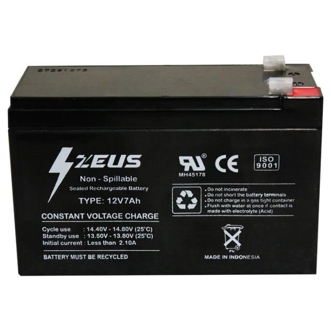 Jual Unik Aki Ups 12V 7Ah 12 V 7 Ah 12V7Ah Accu Kering Vrla Zeus Murah ...