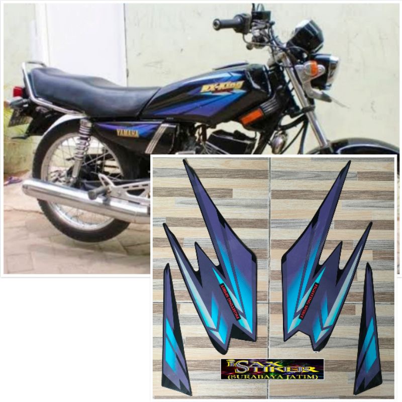 Jual striping original Yamaha RX KING hitam biru tahun 2002 | Shopee ...