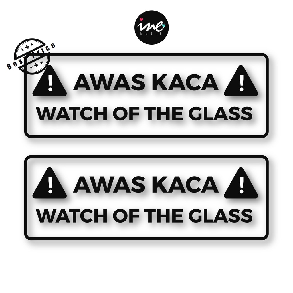 Jual STIKER AWAS KACA | STIKER TRANSPARANT TULISAN AWAS KACA | Shopee ...