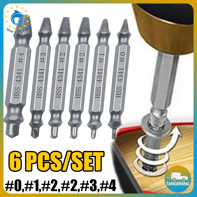 Jual 【6 pcs/set】Screw Damage Extractor/Alat Pembuka Baut Skrup Remover ...