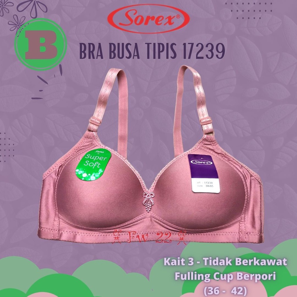 Jual Bra Tanpa Kawat Busa Tipis Sorex 17239 Cup B Berbahan Super Soft ...