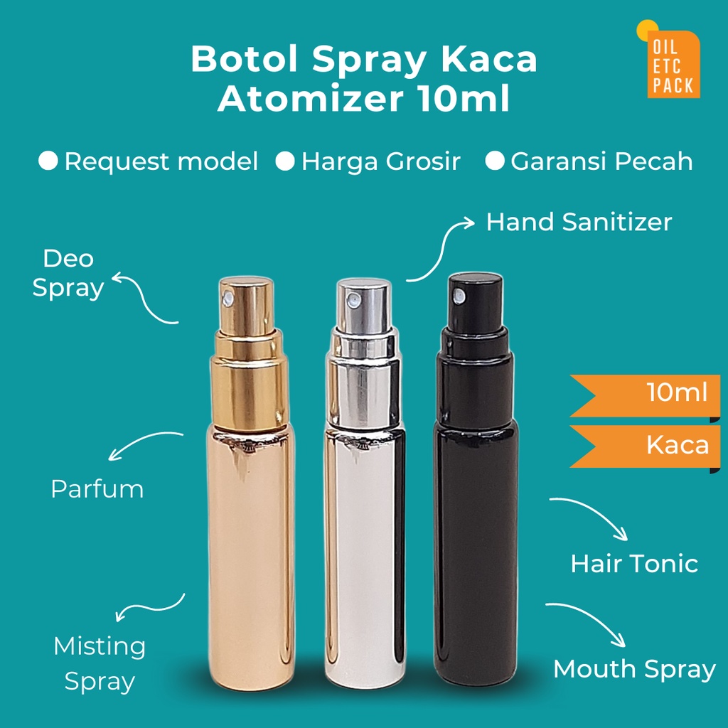 Jual Botol Spray Kaca Tebal Atomizer 10ML Aesthetic / Wadah Kosong Refill Parfum Semprot / Mini ...