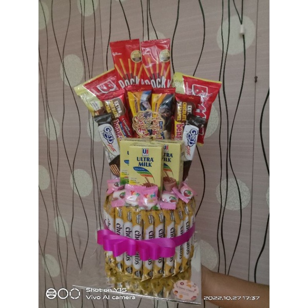 Jual Snack tower/Snack cake/ulang tahun/viral/manis/anak anak | Shopee ...