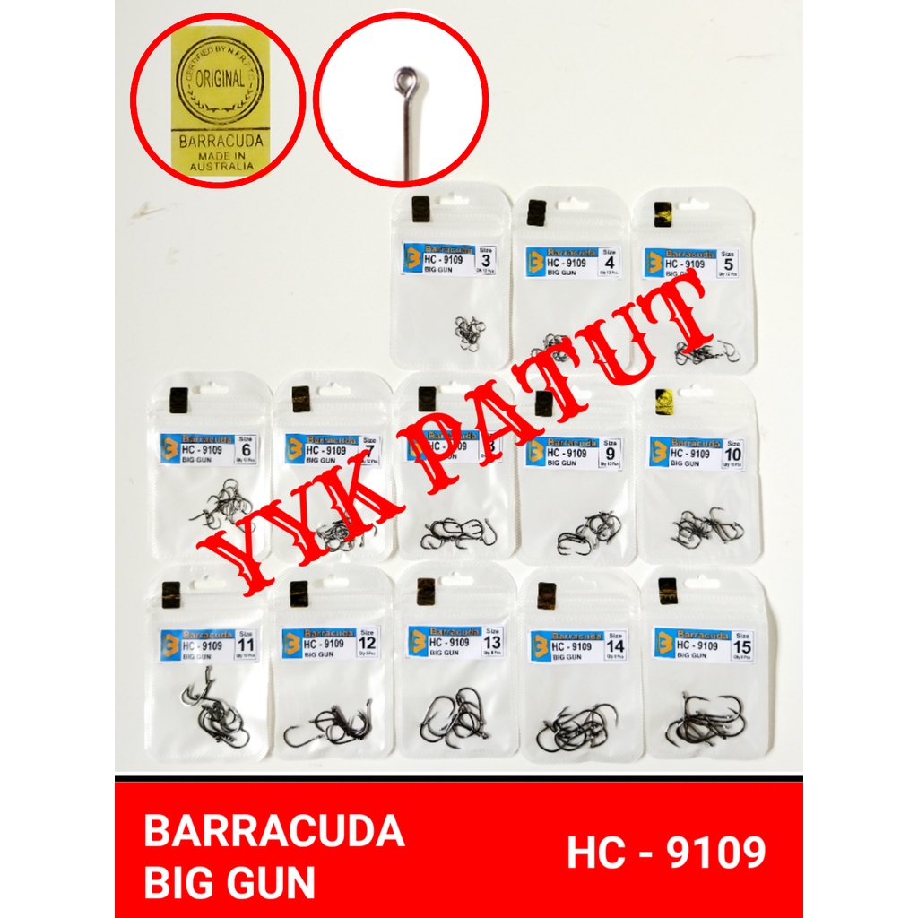 Jual paku HC 9109 BARRACUDA big gun bahan high carbon fishing hook mata ...