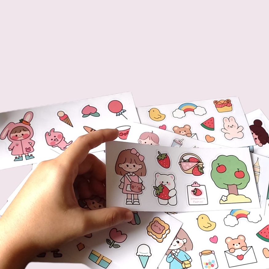 Jual [GK] Sticker Lucu 2D Stiker Botol Minum Viral Anak Label Karakter ...