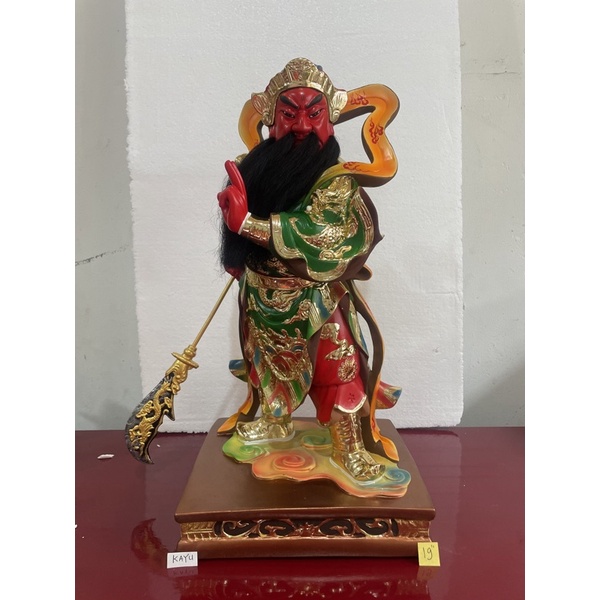 Jual patung dewa Kuan kong / kwan kong / guan yu berdiri kayu 19in | Shopee Indonesia