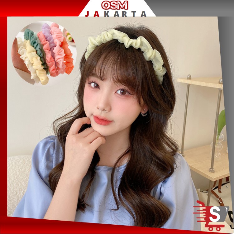 Jual OSM JKT B5565 Bando Scrunchie Serut Transparant / Bando Korea ...