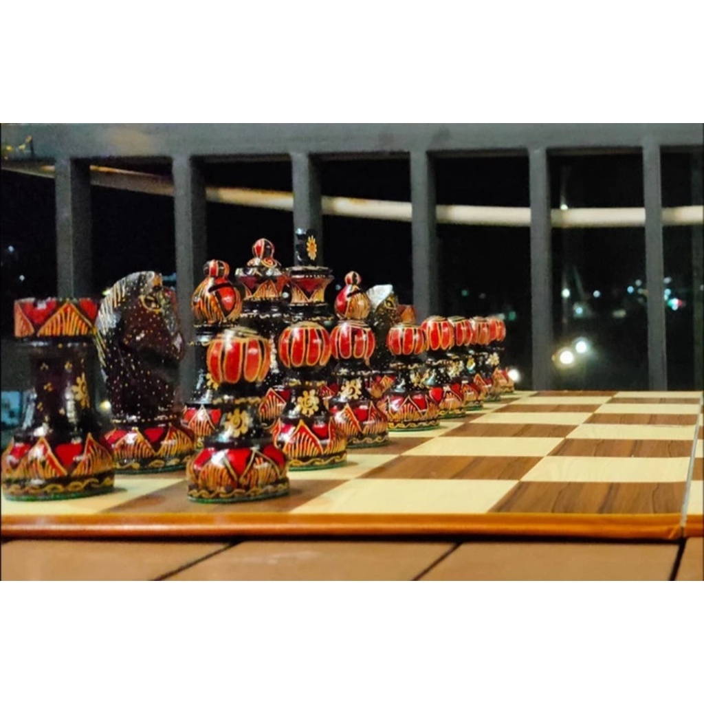 Jual Paket Catur Kayu Batik indonesia + Papan Lipat 4 Full Serat ...