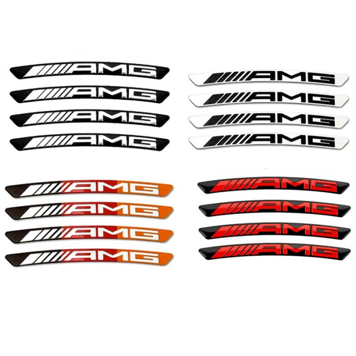 Jual Emblem 4Pcs Emblem Badge Aluminium Sticker Velg Mercedes Benz Amg ...