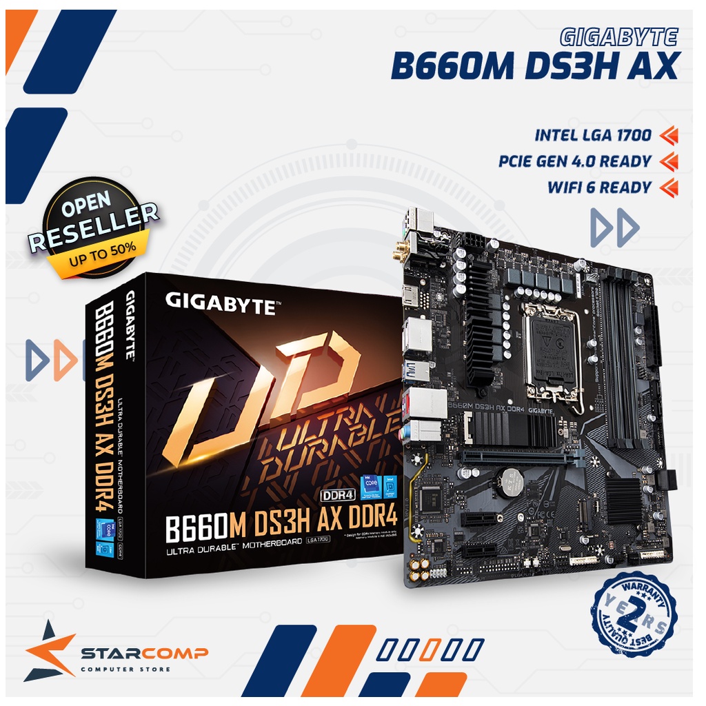 Jual GIGABYTE B660M DS3H AX DDR4 Intel B660 DDR4 Motherboard LGA 1700 ...