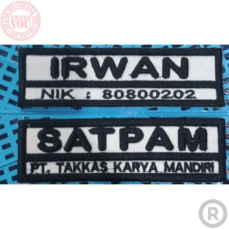Jual BORDIR NAMA DAN SATPAM PAKET Terbaru Nama Dada Bordir Bordir Nama ...