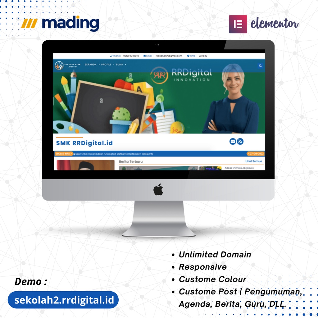 Jual TEMPLATE WEB SEKOLAH MADING PRO RESPONSIVE + CUSTOM ELEMENTOR ...