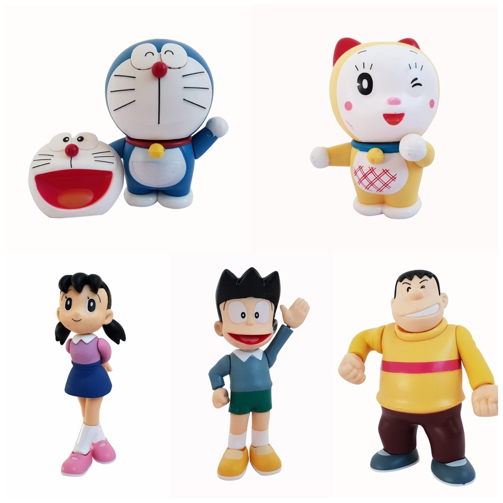 Jual DOUBLE GREAT MAINAN ANAK MINIATUR FIGURE FIGUR LISENSI DORAEMON DORAMI NOBITA GIANT SUNEO ...