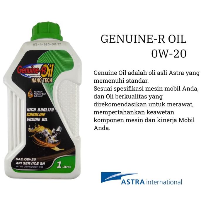Jual Oli Mesin Daihatsu Astra Genuine R Oil Nano Tech Sae 0W-20 Api Sn ...