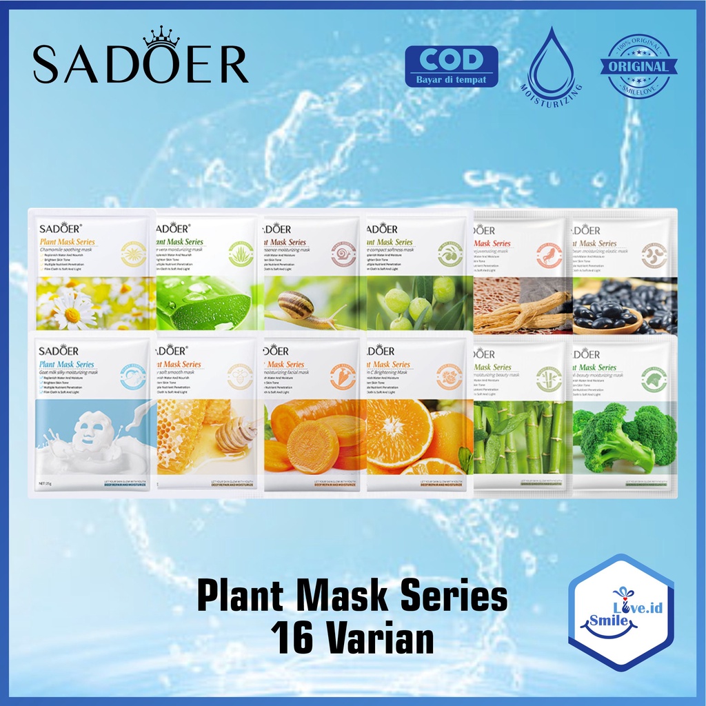 Jual Promo 3.3 SALE SADOER Sheet Mask Korea Masker Wajah Natural Facial Plant Mask Series ...