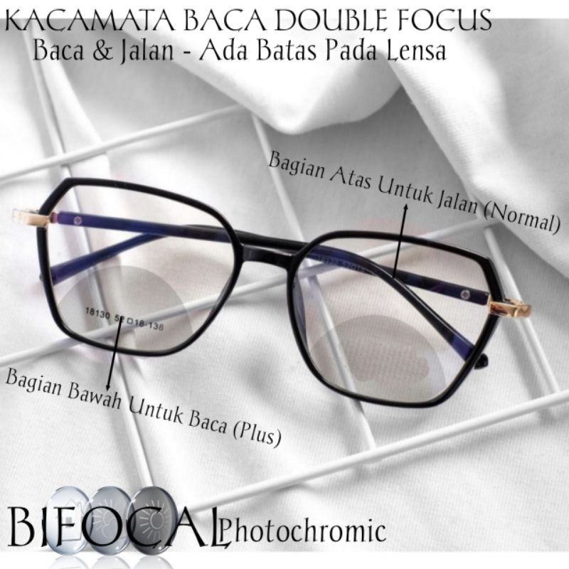 Jual Kacamata Baca Plus Double Focus Photocromic Anti Radiasi Wanita ...