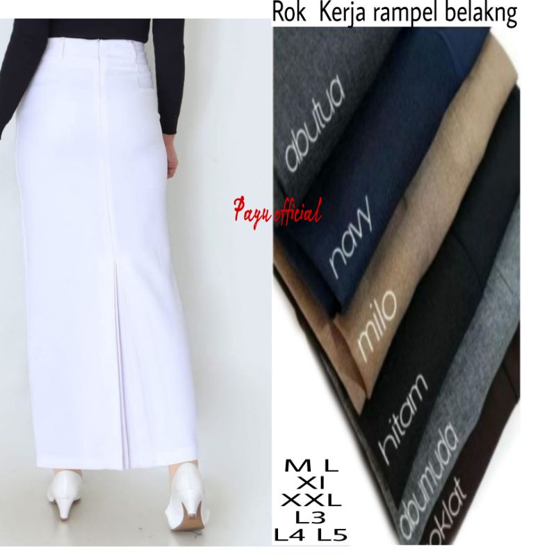 Jual Rok span rampel panjang /rok guru rampel belakang | Shopee Indonesia