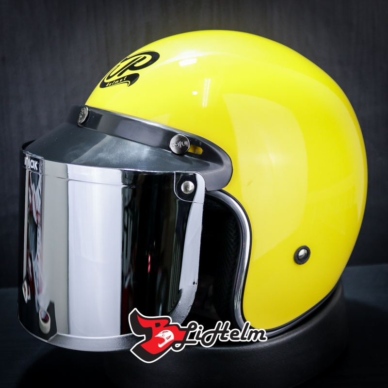 Jual HELM JPX JP RETRO NEW BIGIE SOLID YELLOW LEMON | JPRETRO ...