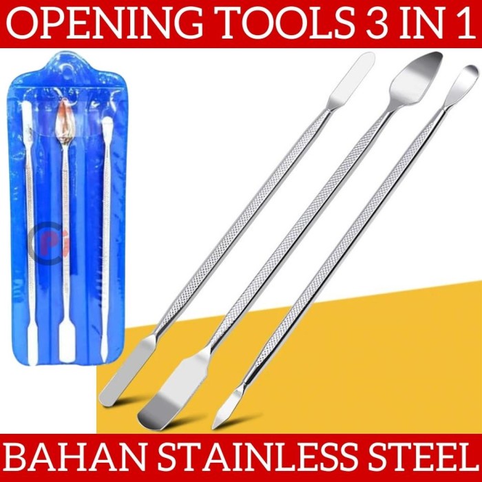 Jual Opening Tool 3 in 1 Bahan Stainless Steel Alat Pembuka HP Laptop ...