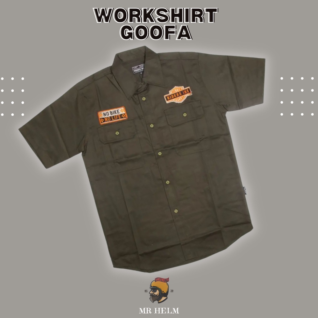 Jual KEMEJA WORKSHIRT GOOFA ( MR HELM ) | Shopee Indonesia