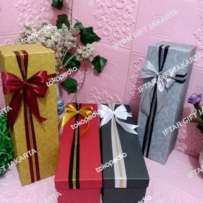 Jual Gift box kotak botol kado wine uk 10X10X35 cm / gift box kotak ...