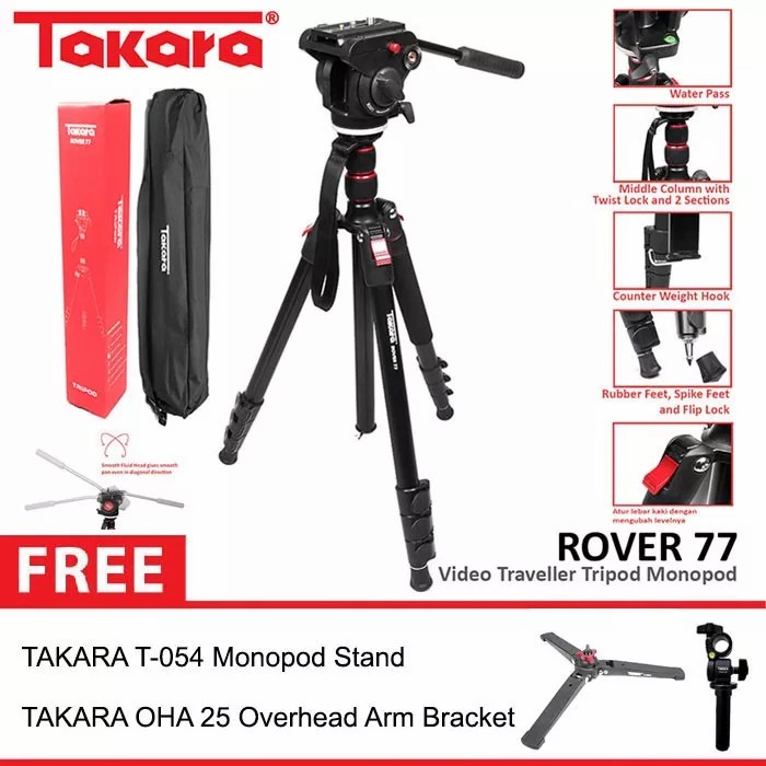 Jual Paket Takara Rover 77 Kit 3 With Oha 25 Kaki T054 Monopod Stand ...
