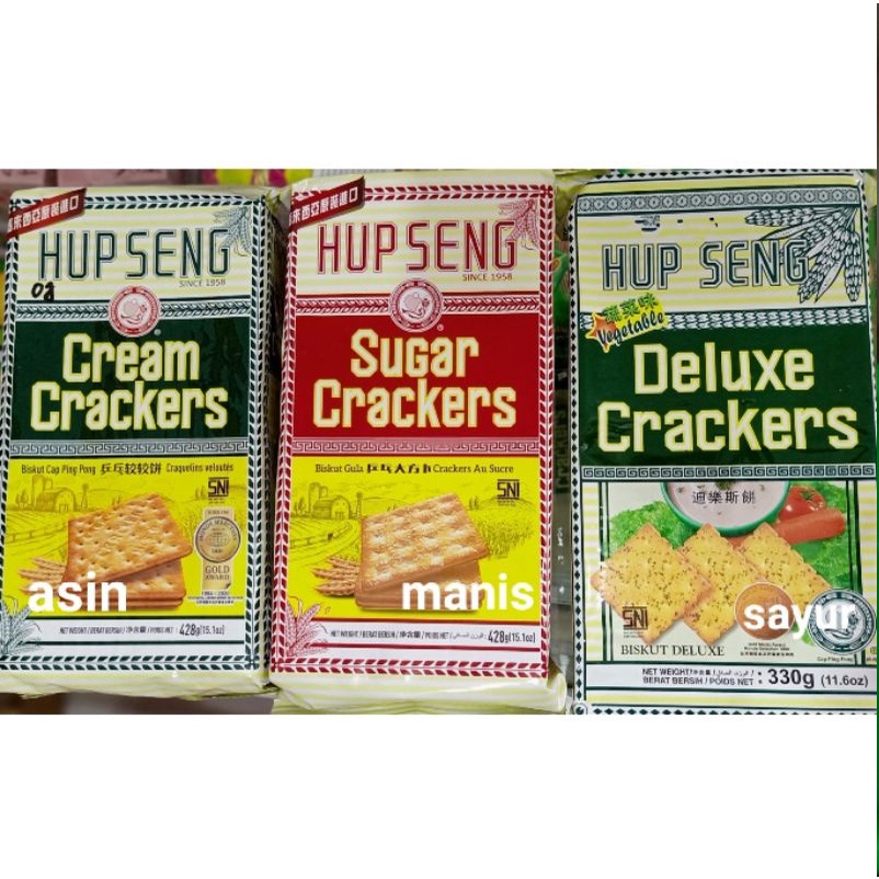 Jual Biskuit Malaysia HUP SENG Sugar / Cream Crackers - 428 gram ...