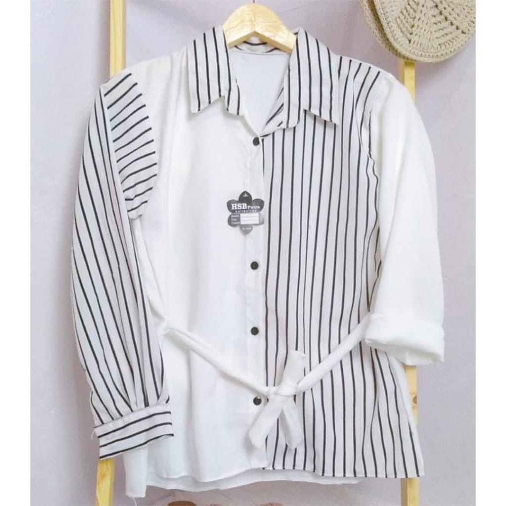 Jual KEMEJA MONALISA SALUR KOMBINASI / KEMEJA WANITA MOTIF SALUR KOMBINASI // TONNI DJAYA ...