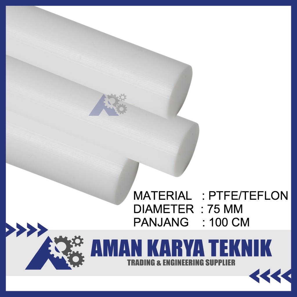 Jual PTFE Batangan ( PTFE Rod ) Dia. 75 mm x 1000 mm | Shopee Indonesia