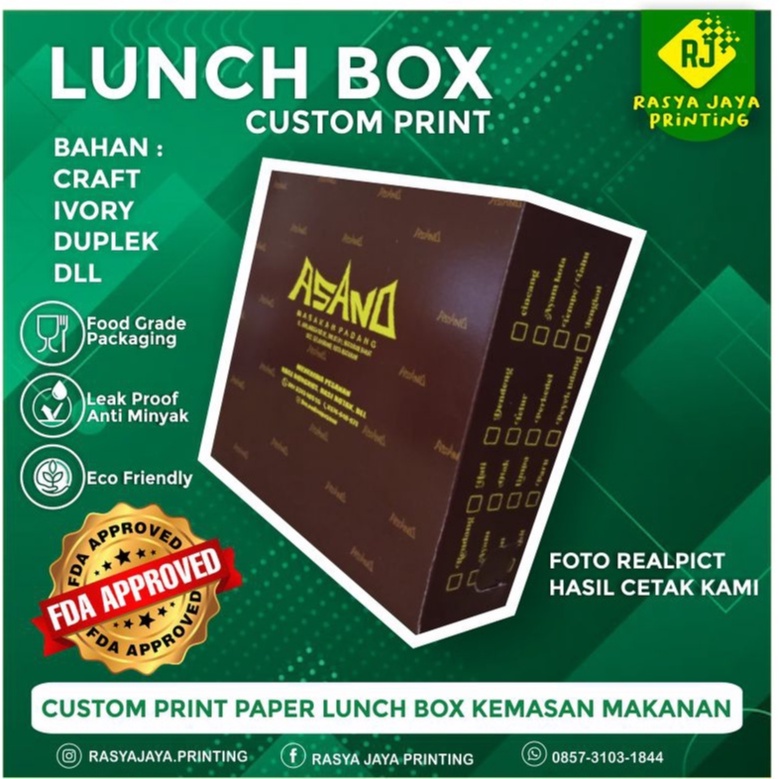 Jual Box Nasi / Kotak Nasi / Food Packaging Custom / Kotak Nasi Custom ...