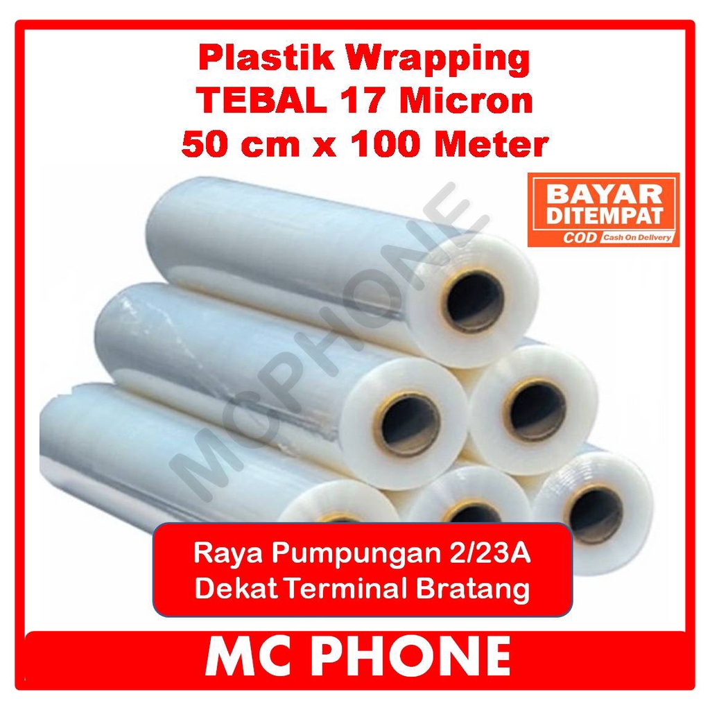 Jual Plastik Wrapping 50cm x 100M Stretch Film 50cm x 100M 17 Micron | Shopee Indonesia