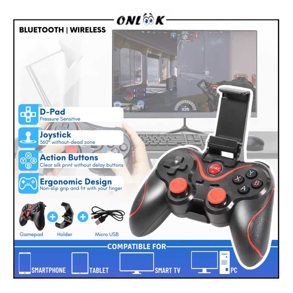 Jual Gamepad X3 Bluetooth Wireless Controller Joystick Handle Untuk ...