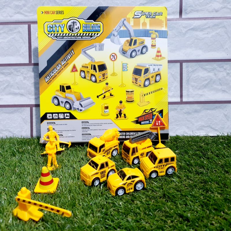 Jual diecast set truk kontruksi beko anak edukatif - miniatur set truk ...