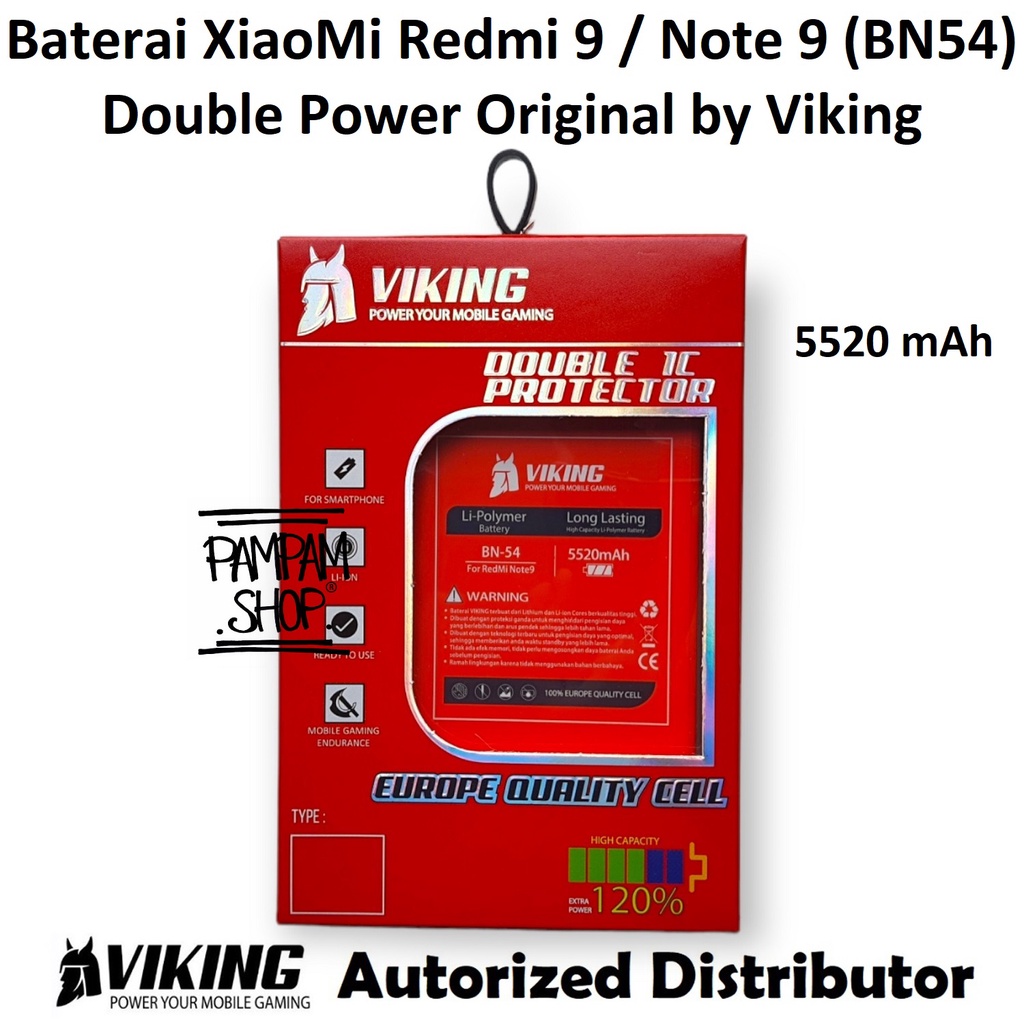Jual Baterai VIKING Double Power Original XiaoMi BN54 Redmi 9 Note 9 ...