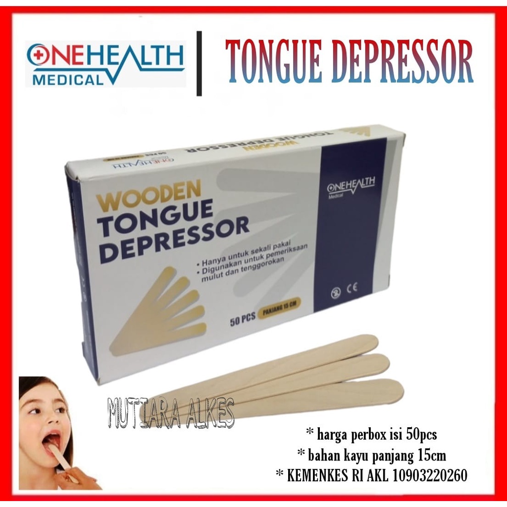 Jual (MUTIARA ALKES) Wooden Tongue Spatel - Tong Spatel Lidah Kayu isi ...