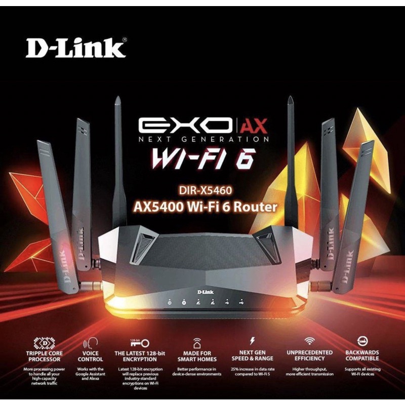 Jual D-Link EXO DIR-X5460 [ AX5400 ] WiFi 6 Wireless Mesh Router, AX Wi-Fi 6 For UniFi Fiber ...