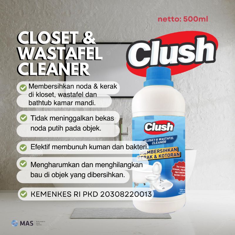 Jual Clush Kloset & Wastafel cleaner 500ml pembersih closet Wastafel toilet wc kerak bathtub ...