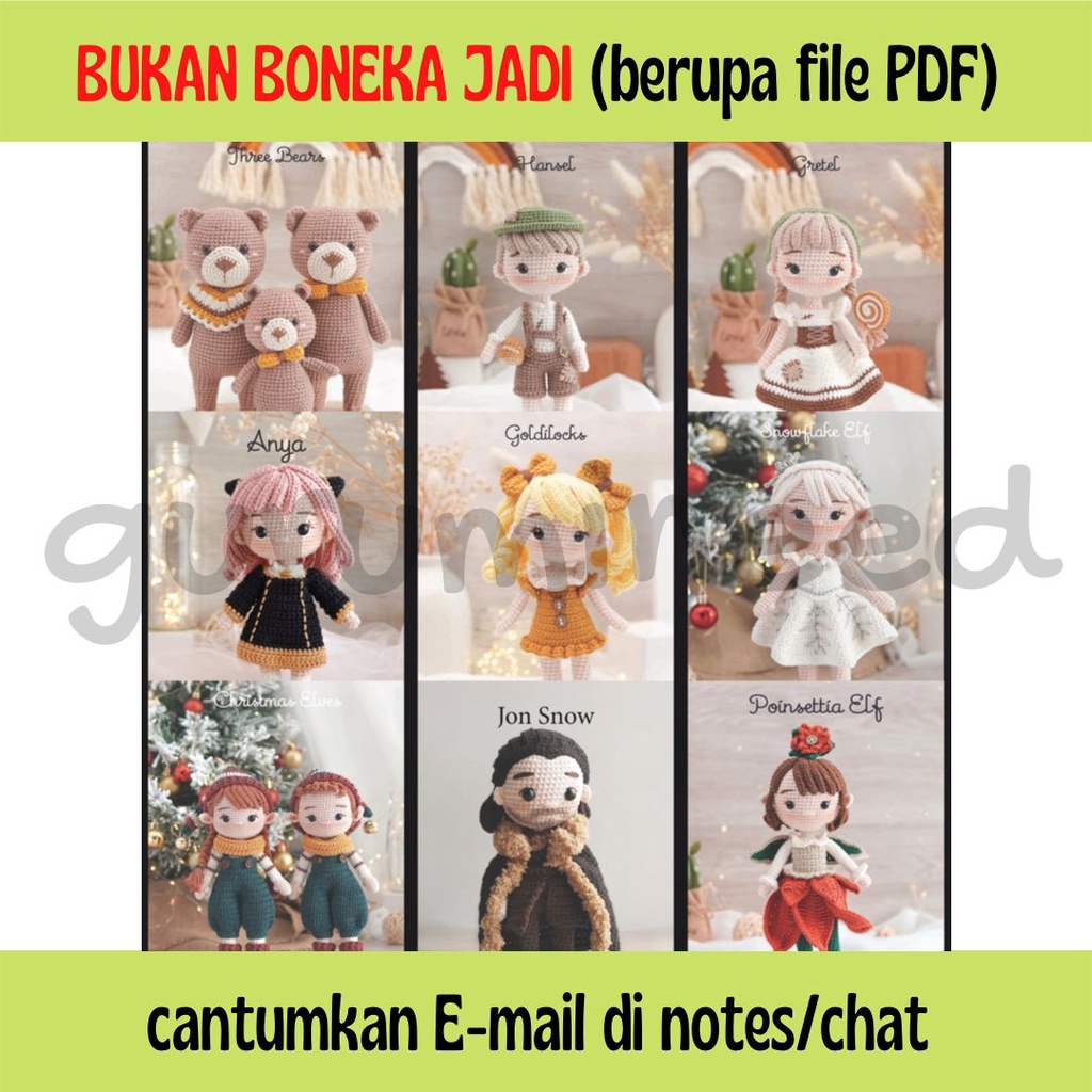 Jual Pola merajut Boneka Rajut ( Amigurumi Crochet Pattern ) PDF File ...