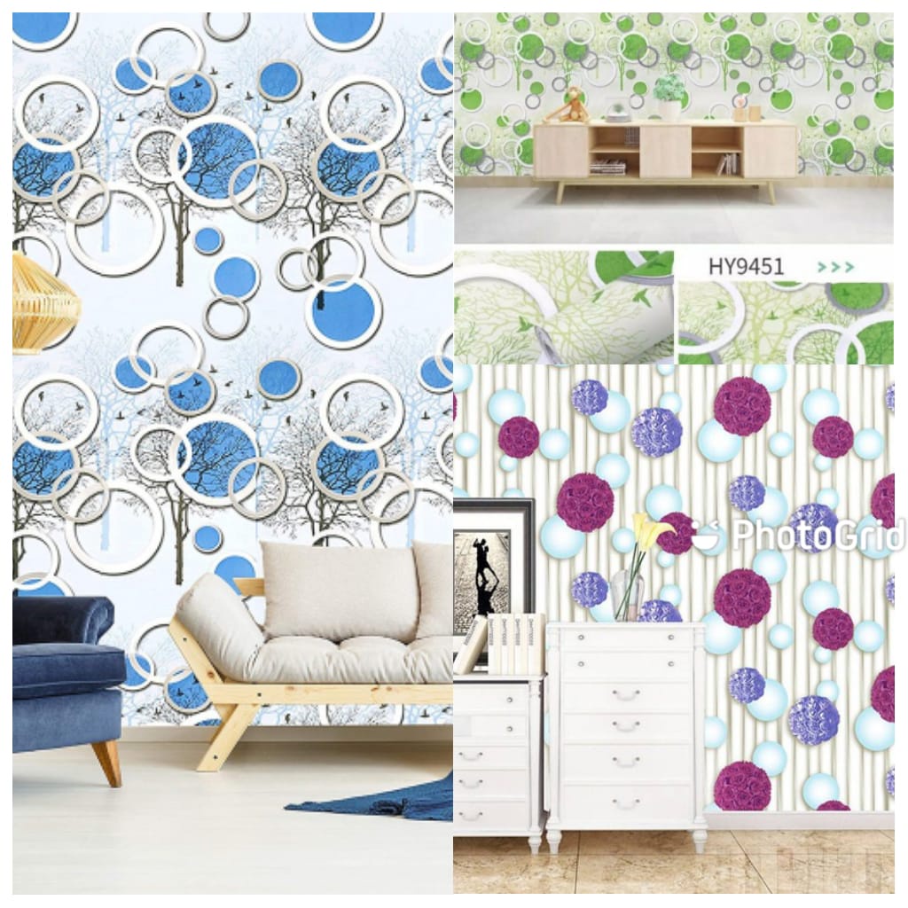 Jual Wallpaper Dinding Motif Polkadot Panjang 10 Meter Stiker Pvc Kayu ...