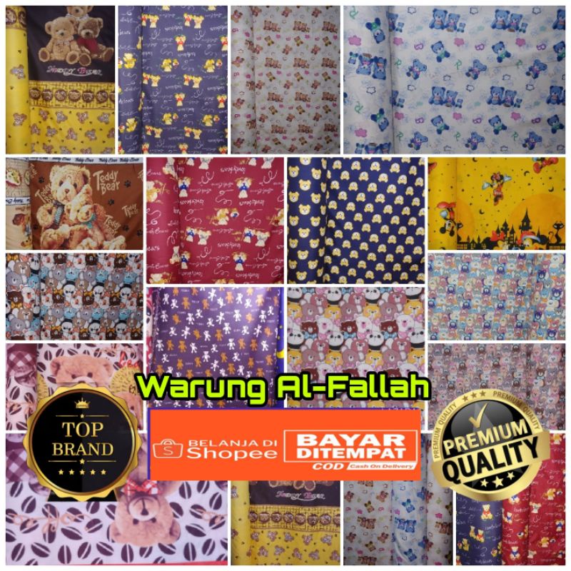 Jual KAIN SPREI METERAN MURAH MOTIF TEDDY BEAR BAHAN POLIMICRO KATUN ...