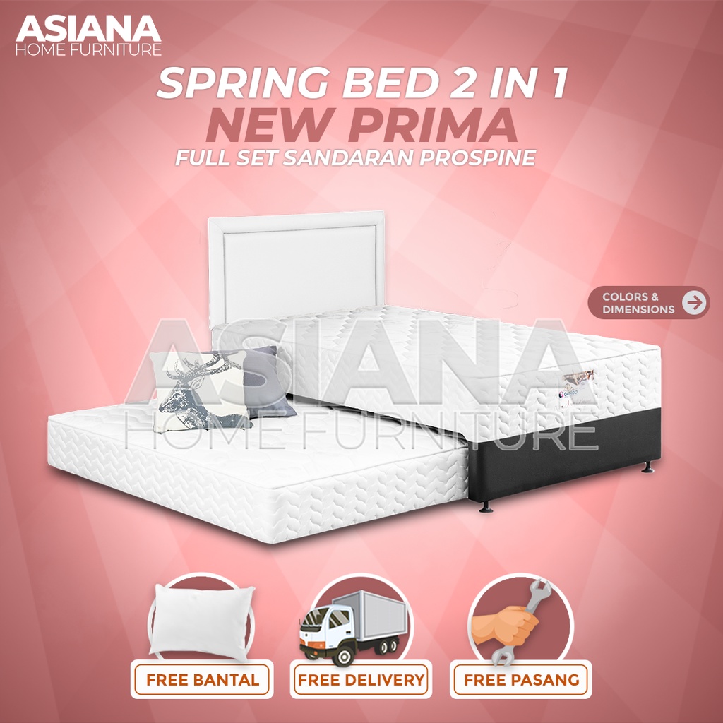 Jual Guhdo Spring Bed Sorong 2 in 1 New Prima FULL SET Sandaran Prospine 90x200 / 100x200 ...