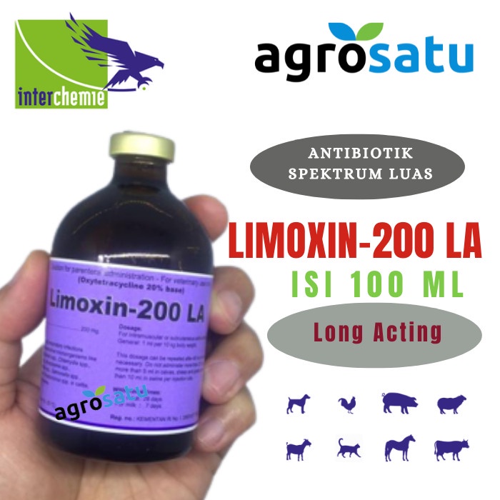 Jual Limoxin 200 LA 100ml Original Obat Antibiotik Oxytetracycline ...