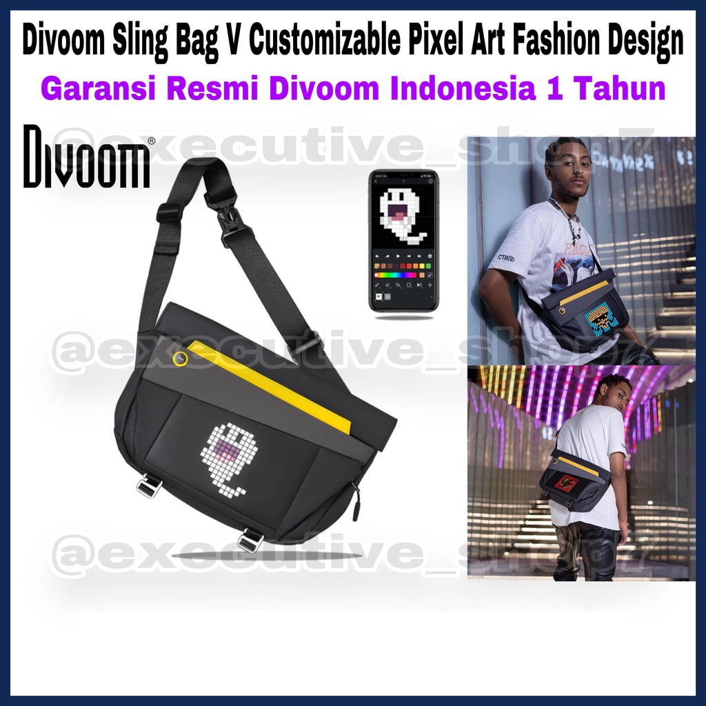 Jual Divoom Sling Bag V Customizable Pixel Art Fashion Design - Garansi ...