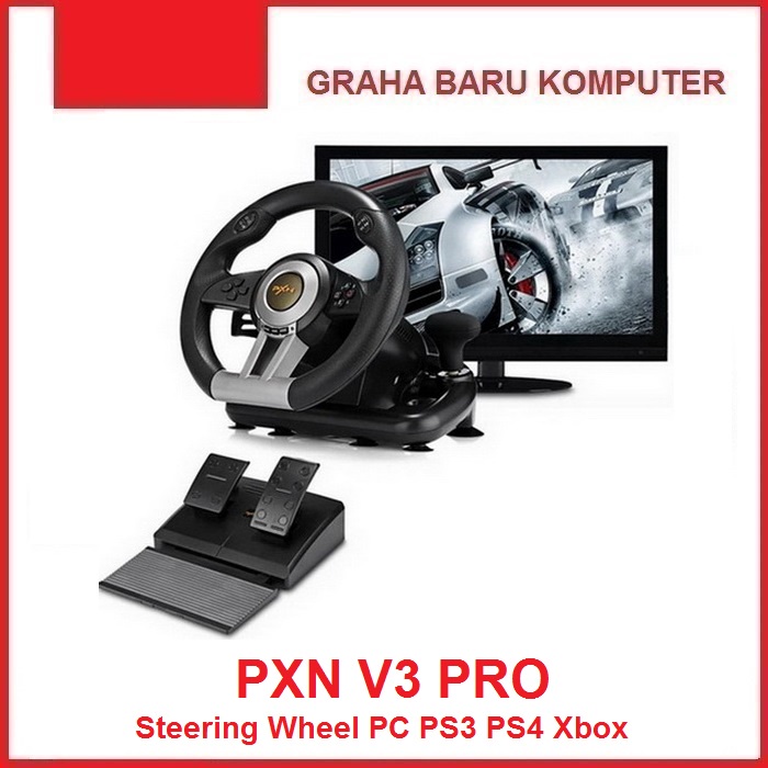 Jual PXN V3 Pro Driving Racing Steering Wheel PC PS3 PS4 Xbox | Shopee ...
